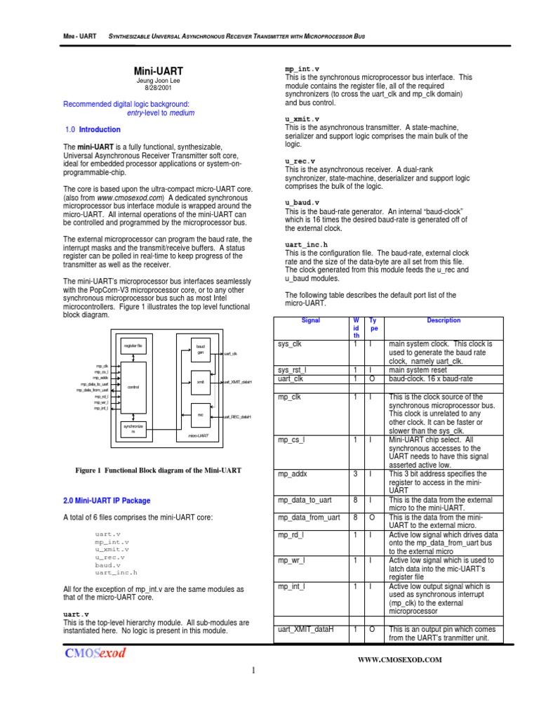 Mini Uart | PDF | Microprocessor | Office Equipment