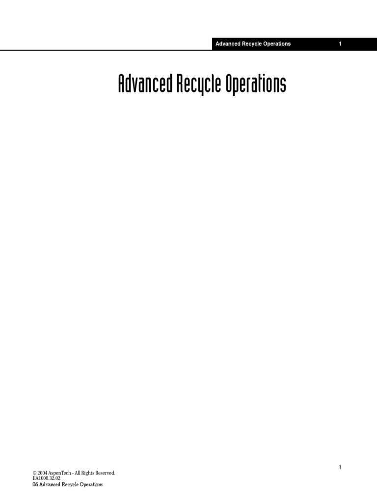 Advanced Recycle Operations 1 | PDF | Gas Compressor | Recycling