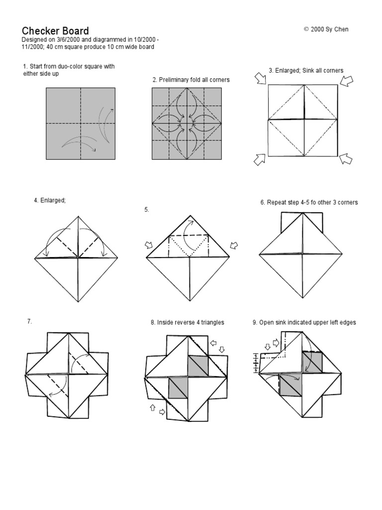Origami Checkerboard Guide | PDF | Home & Garden | Art