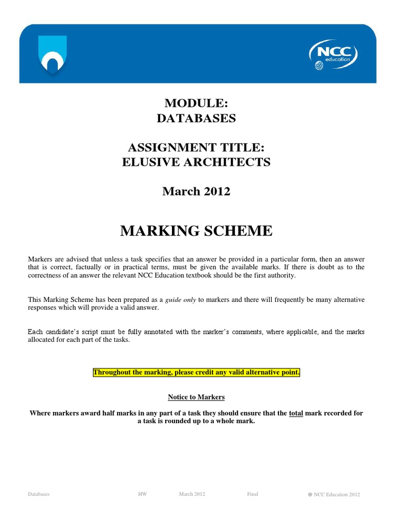 Databases Mar 2012 MS - FINAL PDF | PDF | Databases | Computer Data