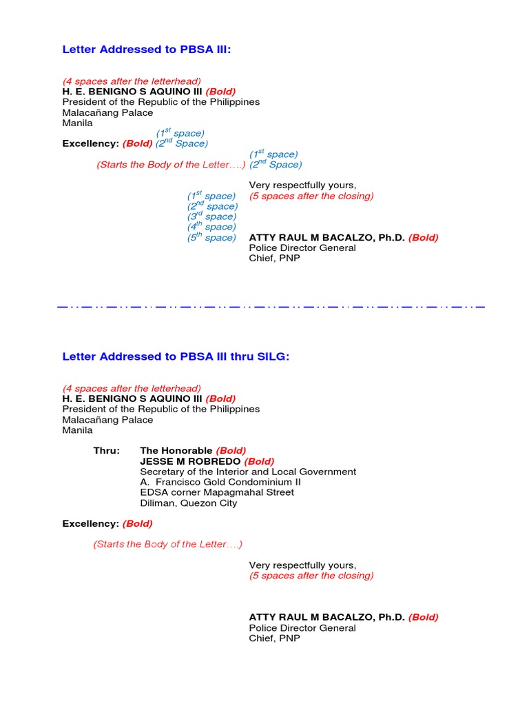 Letter Format | Metro Manila | Philippines