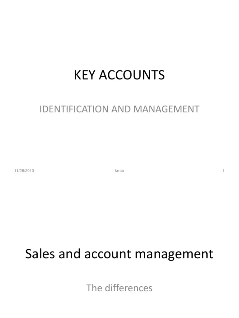Key Accounts: Identification and Management | PDF | Sales | Prices