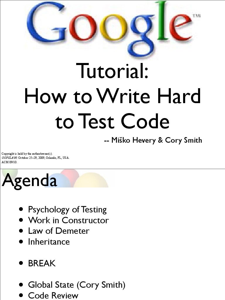 How To Write Hard To Test Code | PDF | Inheritance (Object Oriented ...