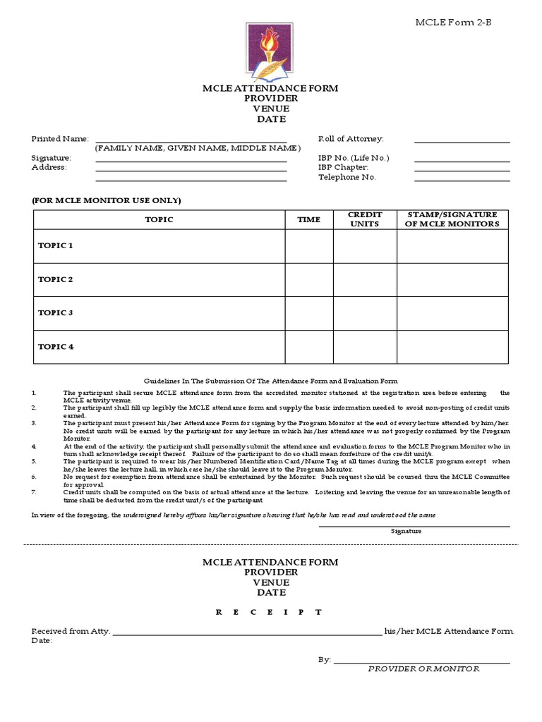 MCLE Attendance Form Guidelines | PDF | Business