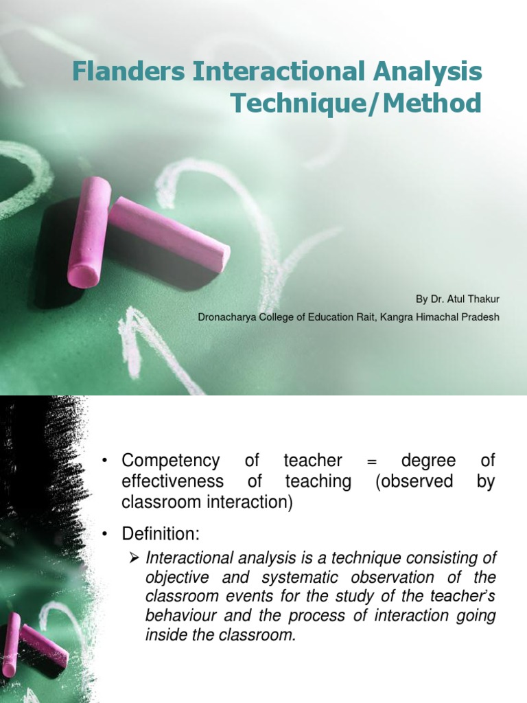 Flanders Interaction Analysis Technique | PDF | Classroom | Psychological Concepts