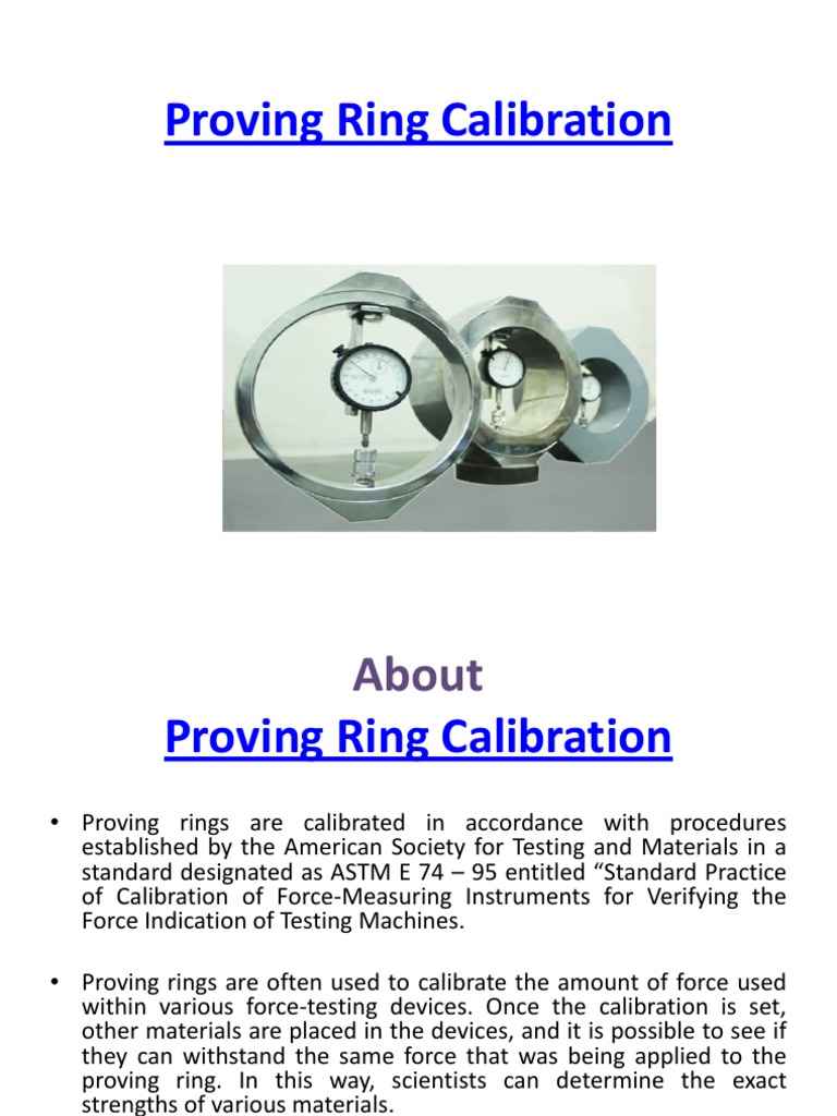 Proving Ring Calibration | PDF