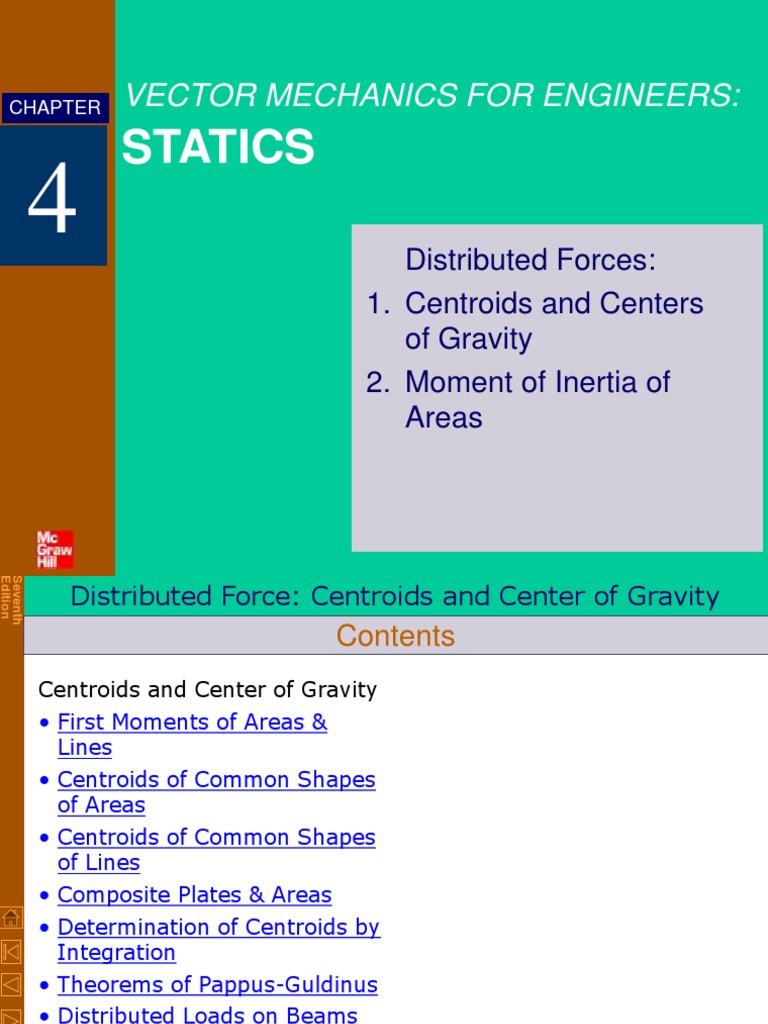 Chapter 4 Distributed Forces Pdf Center Of Mass Beam Structure