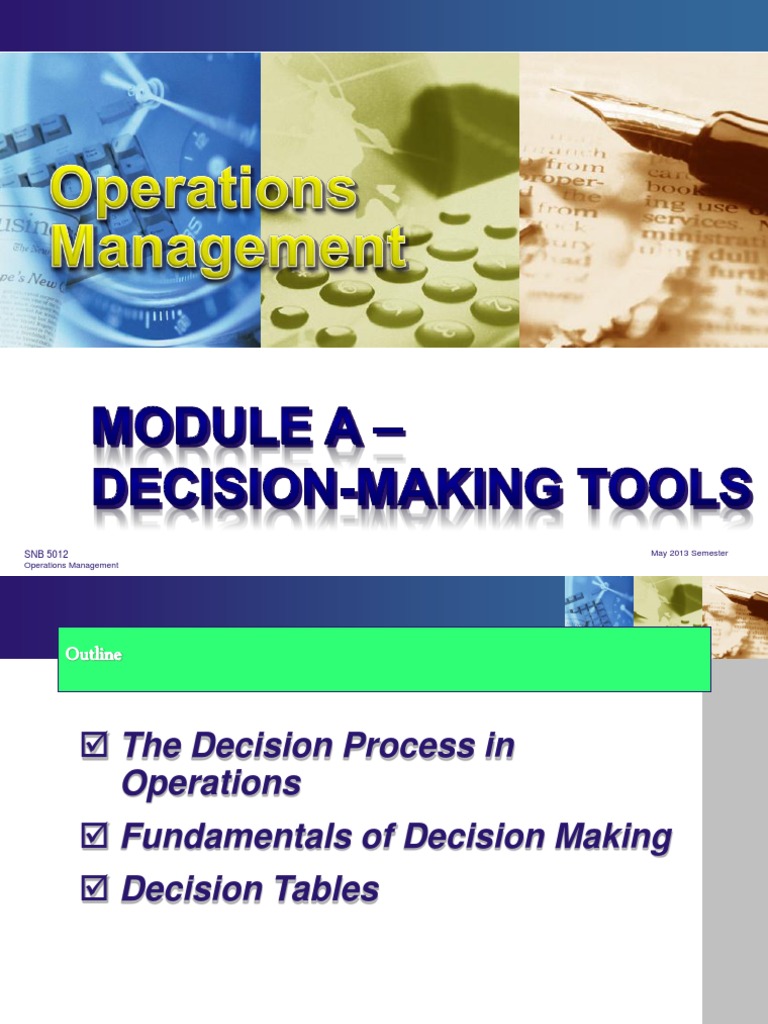 Decision-Making Tools | PDF | Decision Making | Applied Mathematics