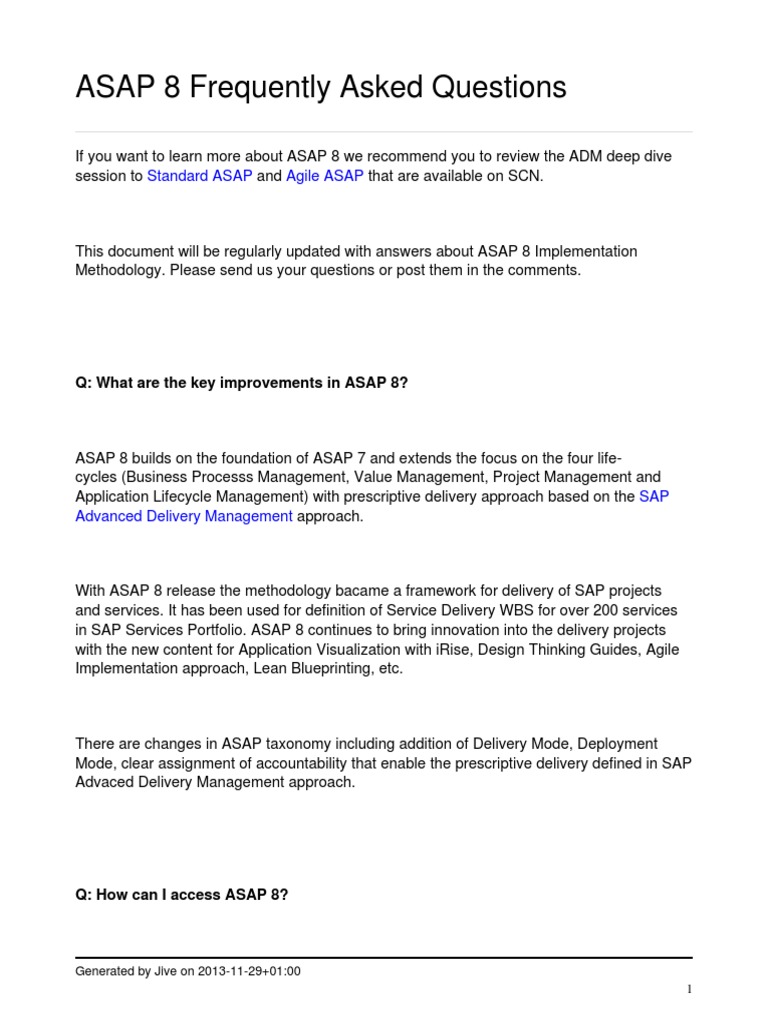 SAP ASAP 8 Methodology | PDF | Agile Software Development | Business