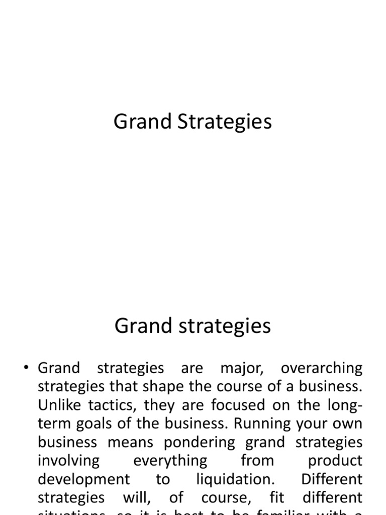 Grand Strategies | PDF | Grand Strategy | Strategic Management