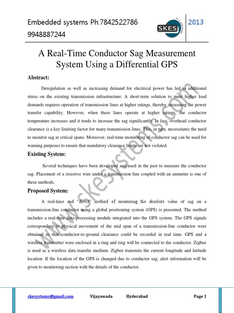 A Real-Time Conductor Sag Measurement System Using A Differential GPS ...