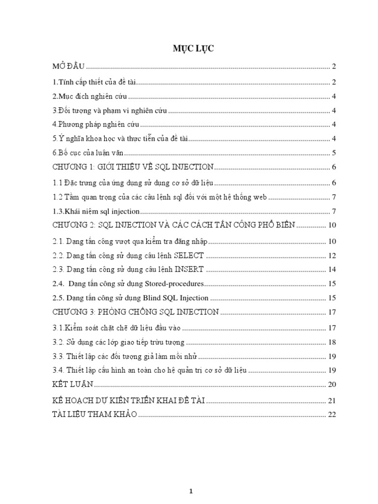 tấn công kiểu SQL injection-tác hại và phòng chống | PDF