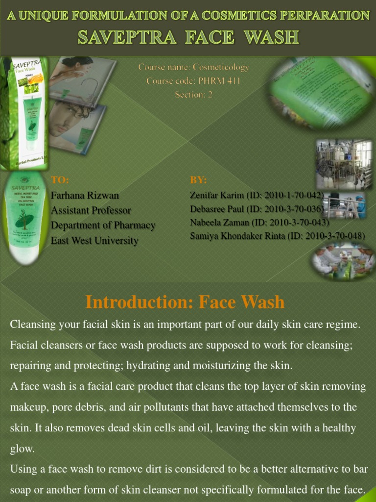 A Unique Formulation of A Cosmetics Perparation | PDF | Soap | Cosmetics