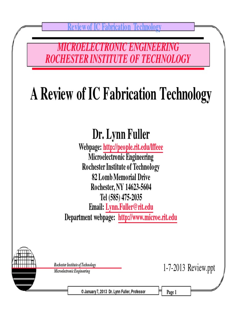 Review of Ic Fabrication | PDF | P–N Junction | Doping (Semiconductor)