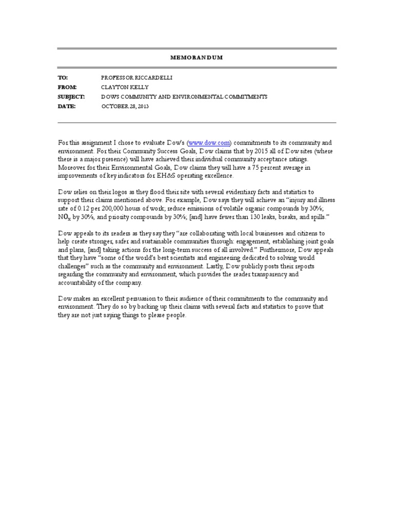 Dows Commitmets | PDF | Business