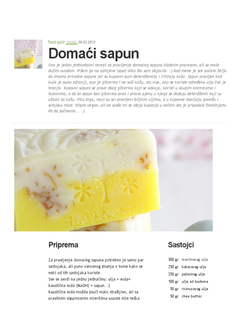 Sapun Recept | PDF