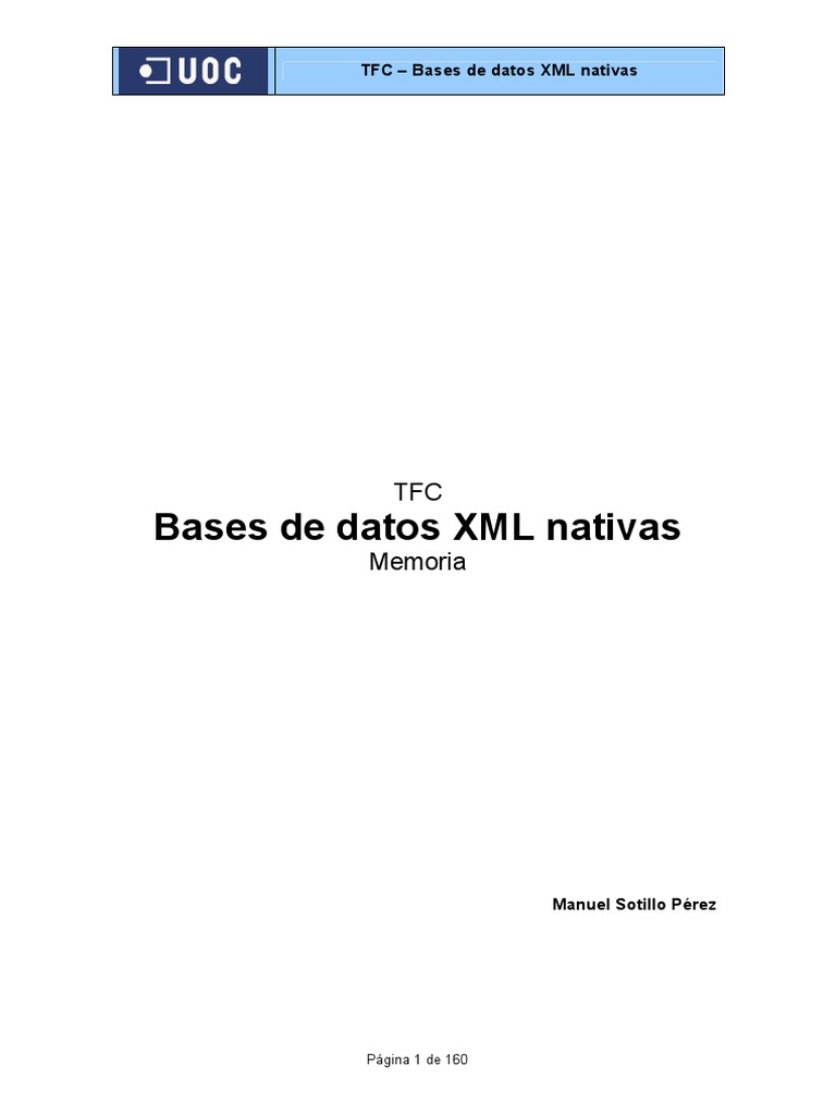 UOC - Bases de Datos XML Nativas | PDF