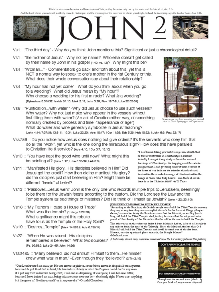 John 2 Bible Study | PDF | Gospel Of John | Acts Of The Apostles