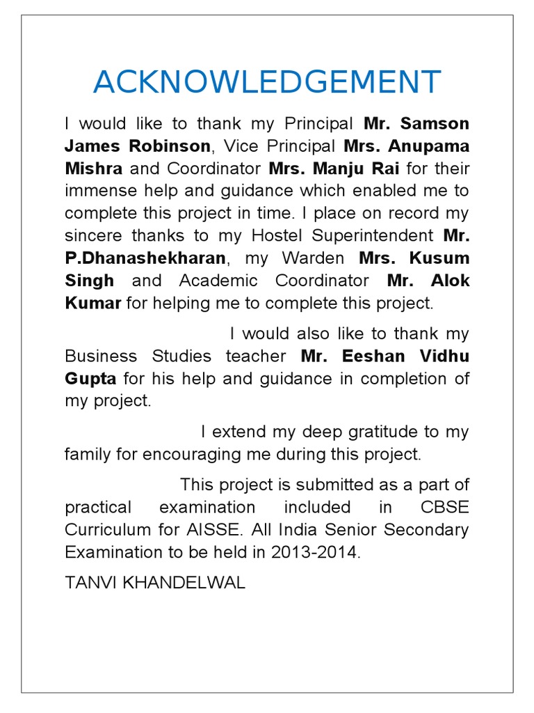 Acknowledgement | PDF | Quality Of Life | Cognition