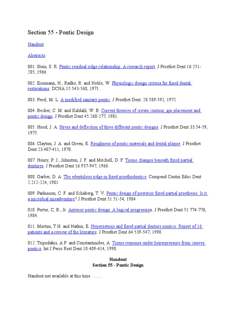 Section 055 Pontic Design | PDF | Dentures | Health Care