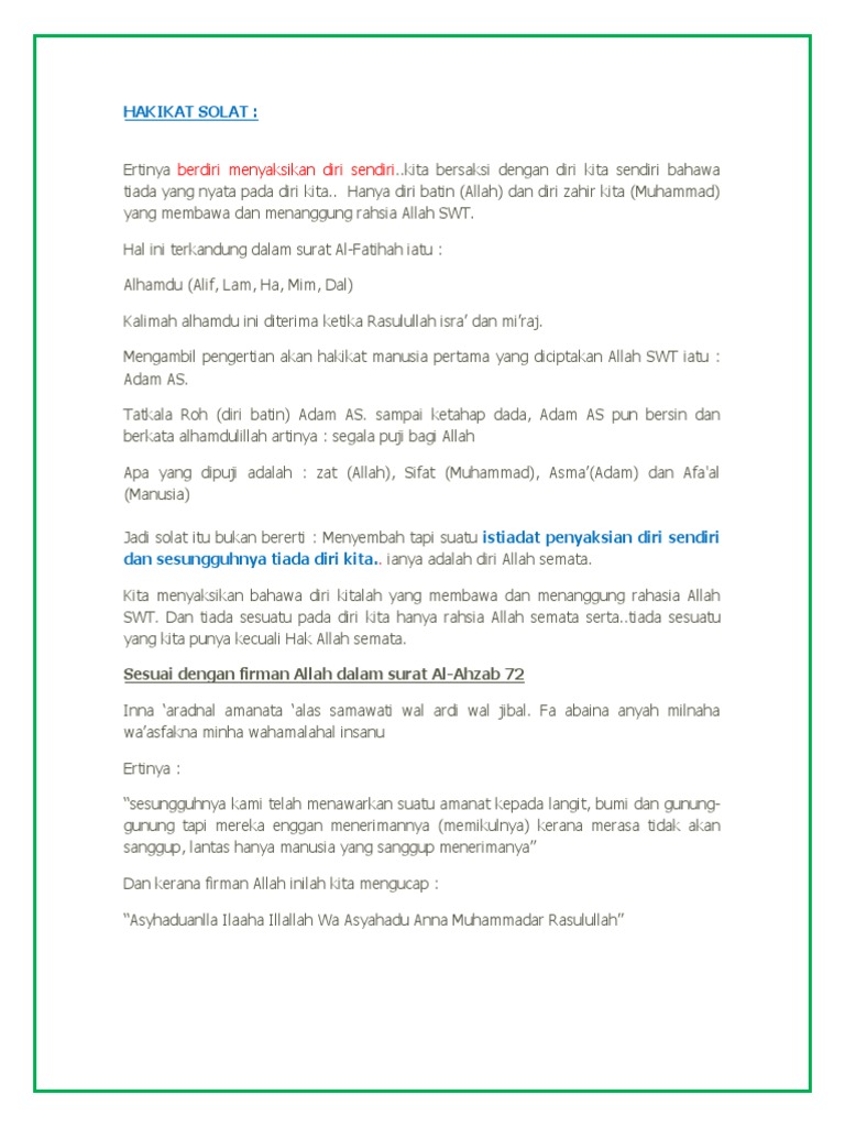 Hakikat Solat | PDF
