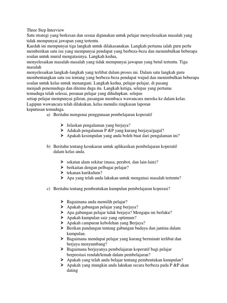 Three Step Interview | PDF