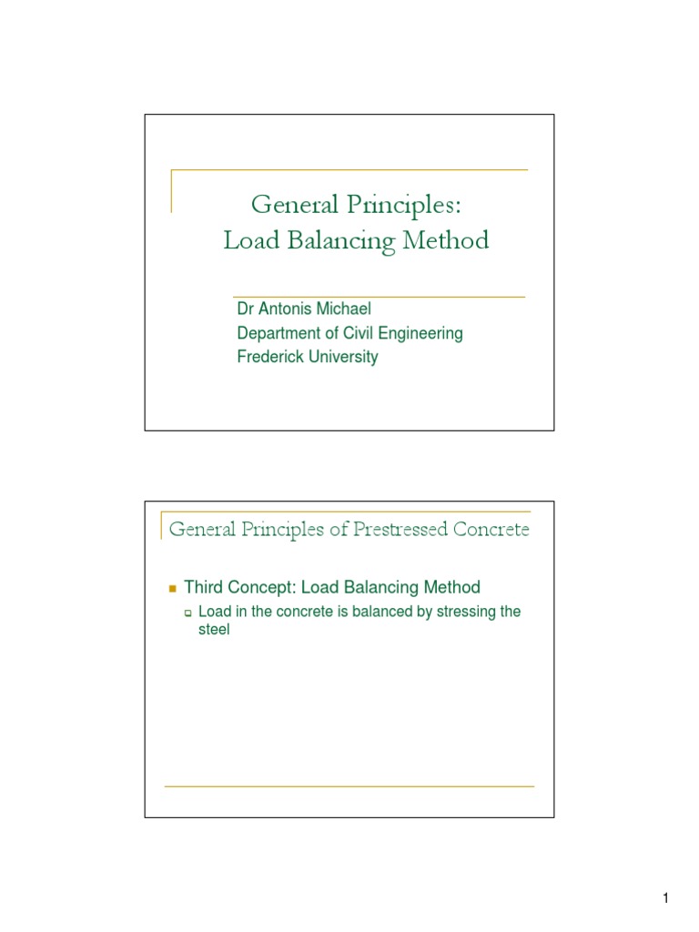 Prestressed Concrete - Load Balancing Method | PDF | Prestressed ...