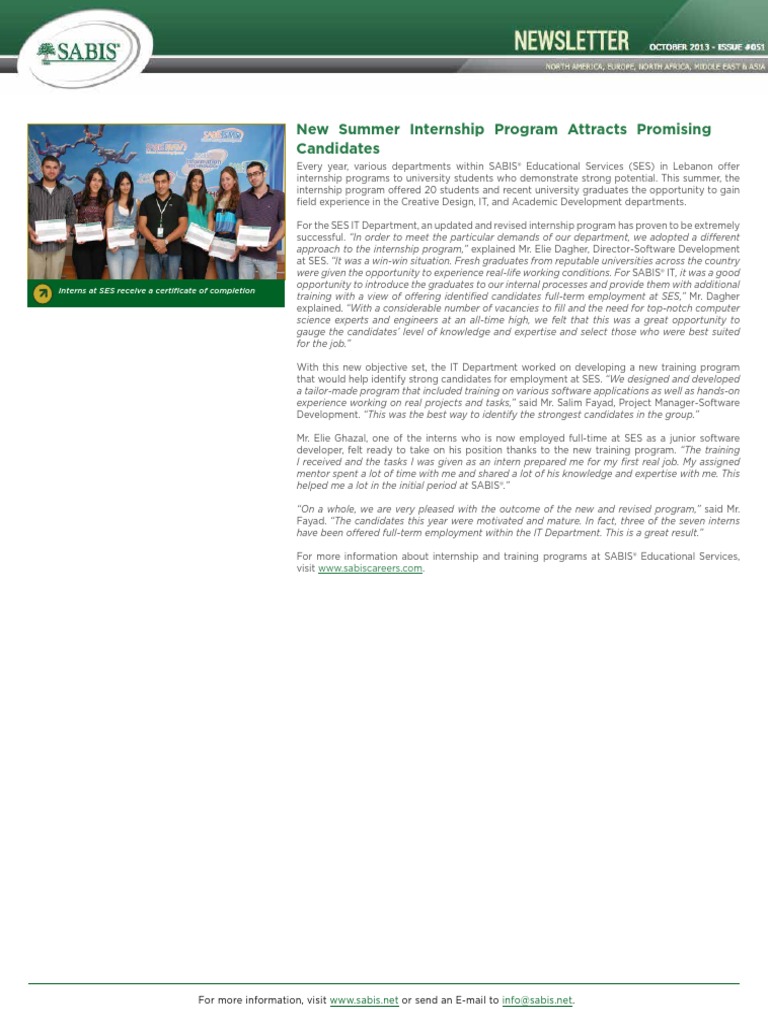 Summer Internship Program | PDF | Internship | Job Hunting