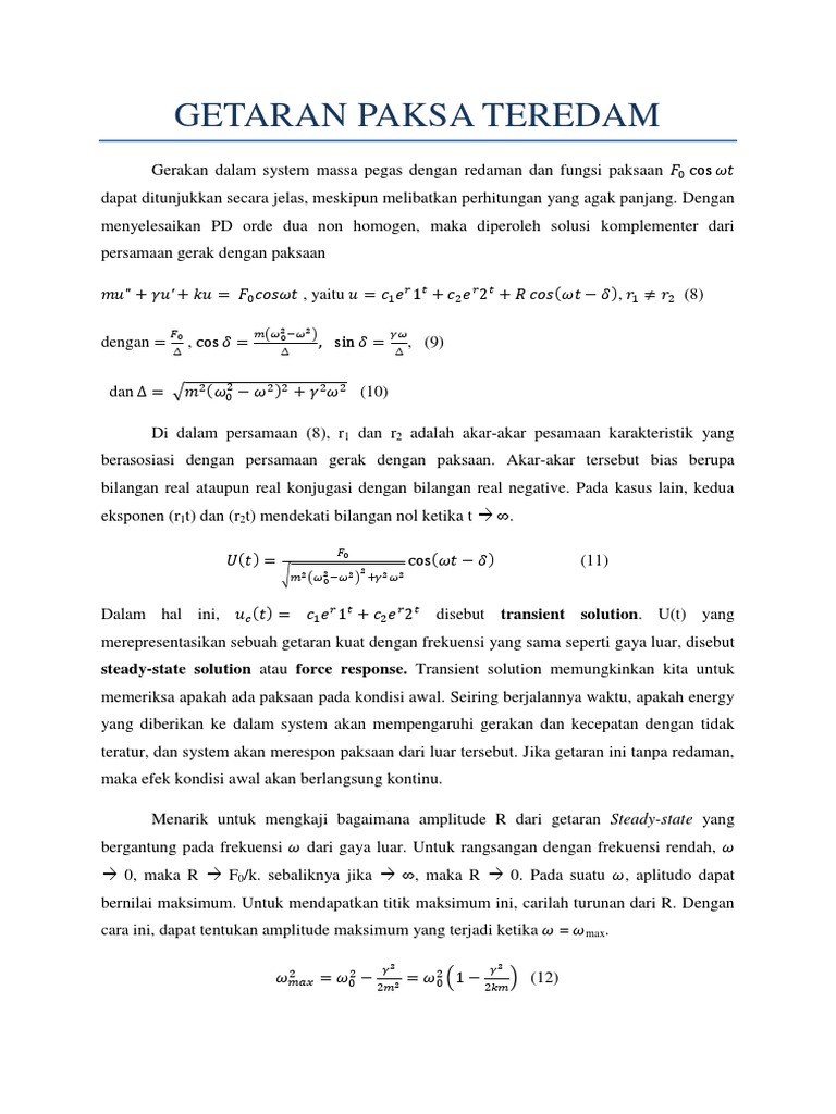 Getaran Paksa Teredam | PDF