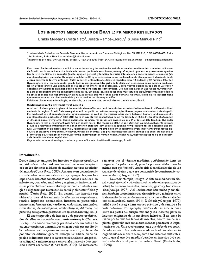 Los Insectos Medicinales de Brasil | PDF | Insectos | Hormiga