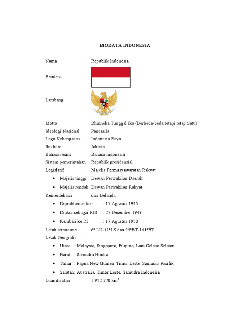 Biodata Indonesia | PDF
