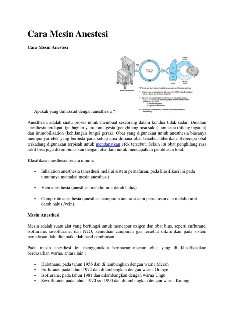 Cara Mesin Anestesi | PDF