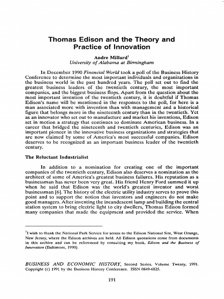 Thomas Edison and The Theory and p0191-p0199 | PDF | Thomas Edison ...