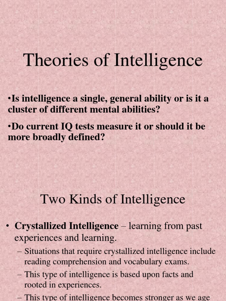 Theories of Intelligence | PDF | Intelligence | Intelligence Quotient