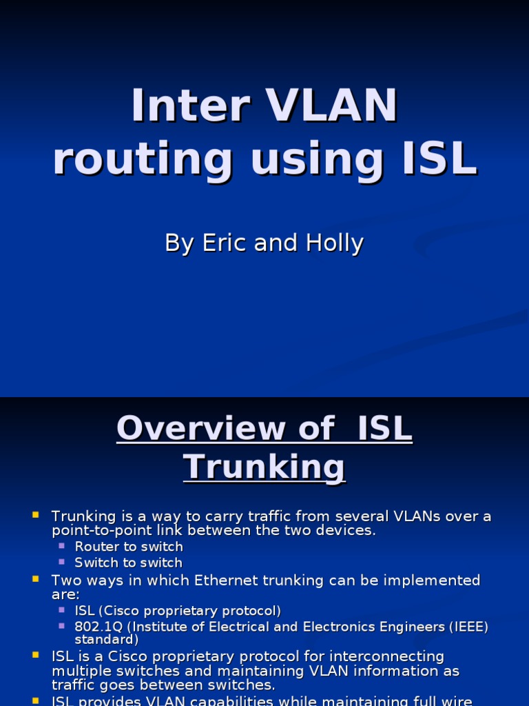 Inter VLAN Routing Using ISL | PDF | Network Architecture ...