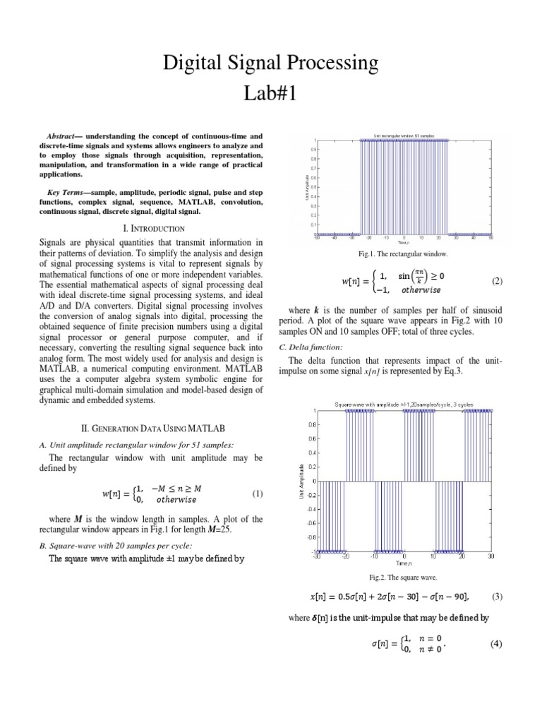 Analysis And Generation Of Continuous And Discrete Time Signals Using