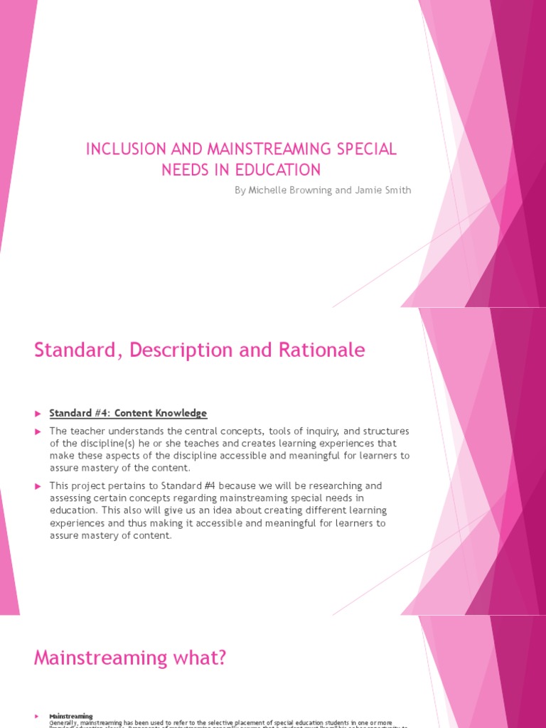 Mainstreaming Special Needs in Education | PDF | Inclusion (Education ...