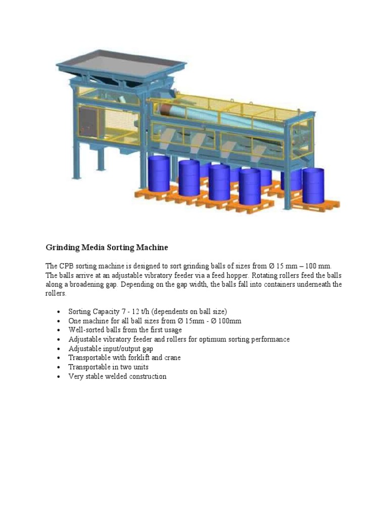 Grinding Media Sorting Machine Overview | PDF | Industrial Processes ...