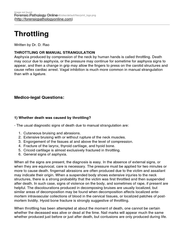 Throttling | PDF | Neck | Human Anatomy