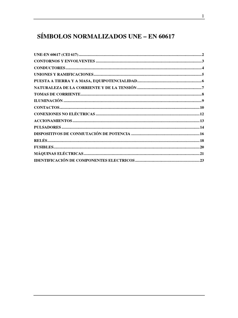 Simbologia UNE 60617 | PDF | Relé | Corriente eléctrica