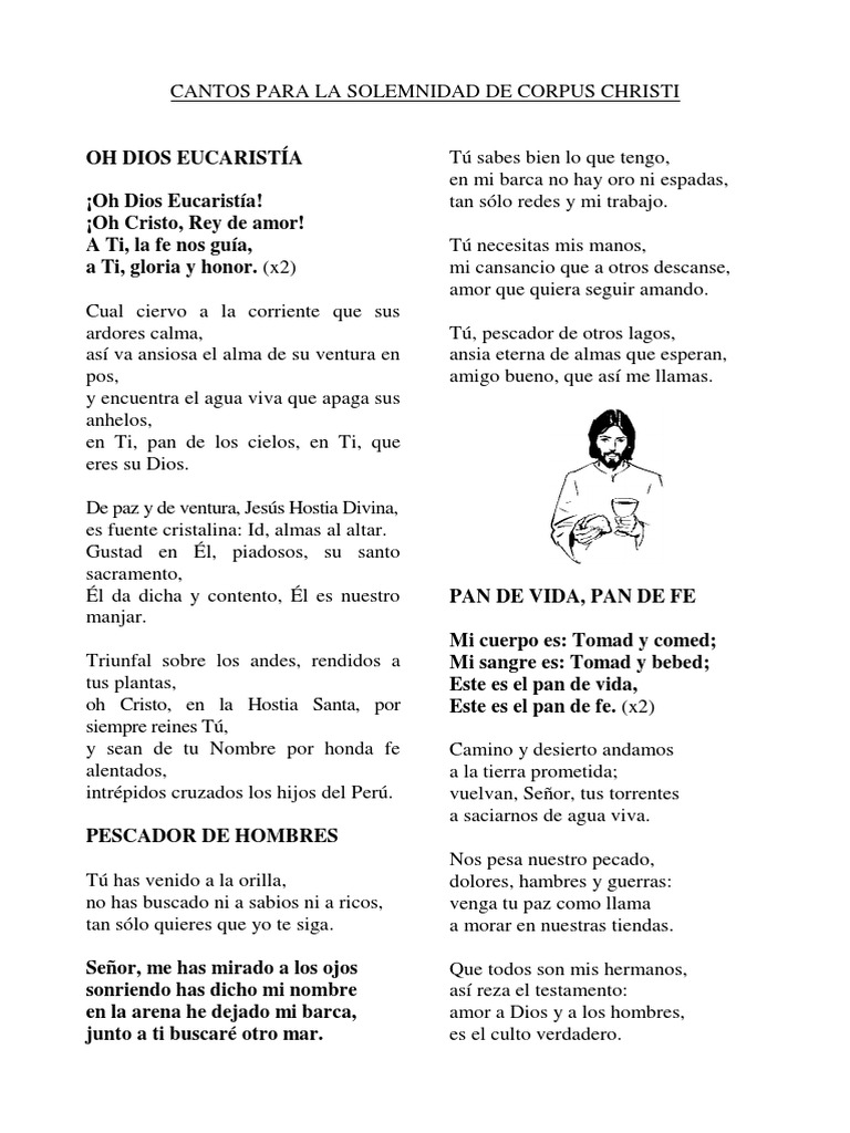 Cantos Corpus A4 | PDF | eucaristía | Cristo (título)