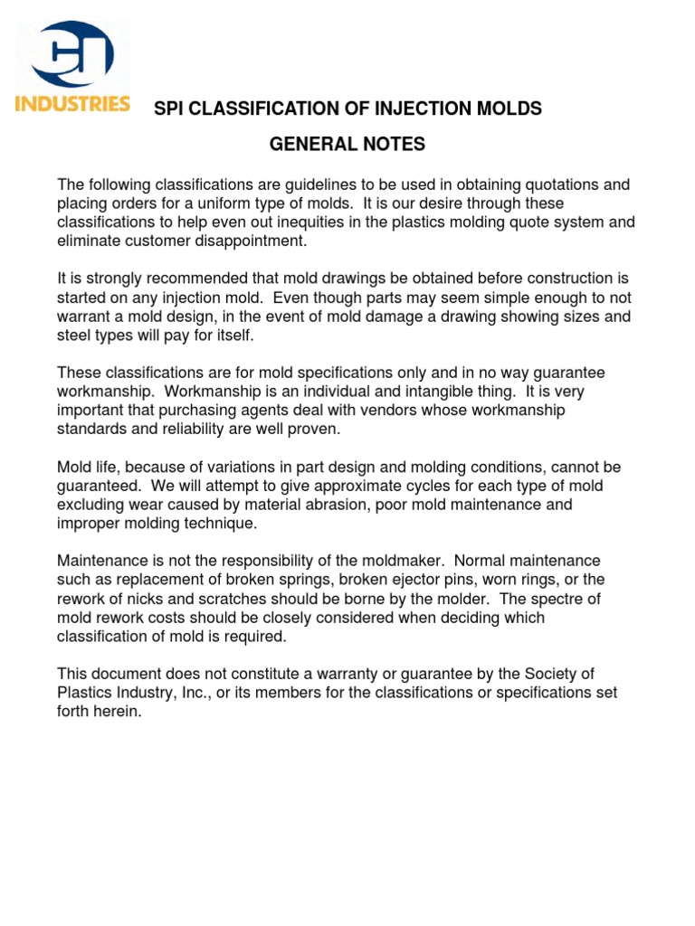 SPI Tooling Specifications | PDF | Specification (Technical Standard ...