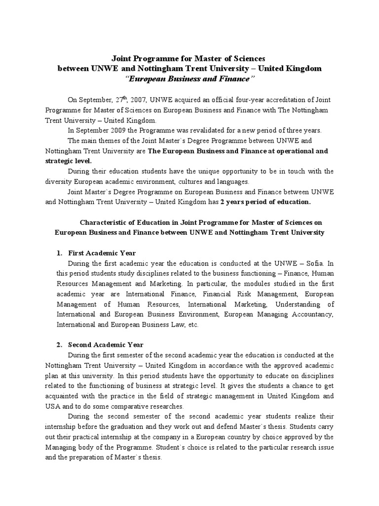 Joint Master Programme Eng | PDF | Justification | Vocational Education