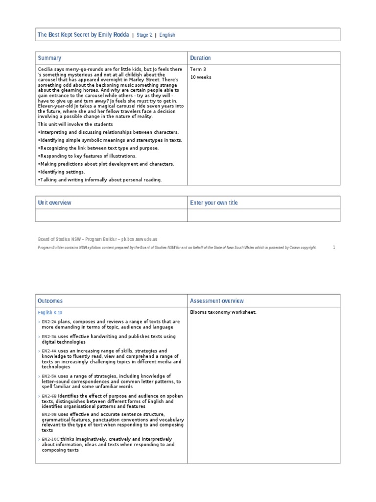 The Best Kept Secret by Emily Rodda | PDF | Grammar | Linguistics