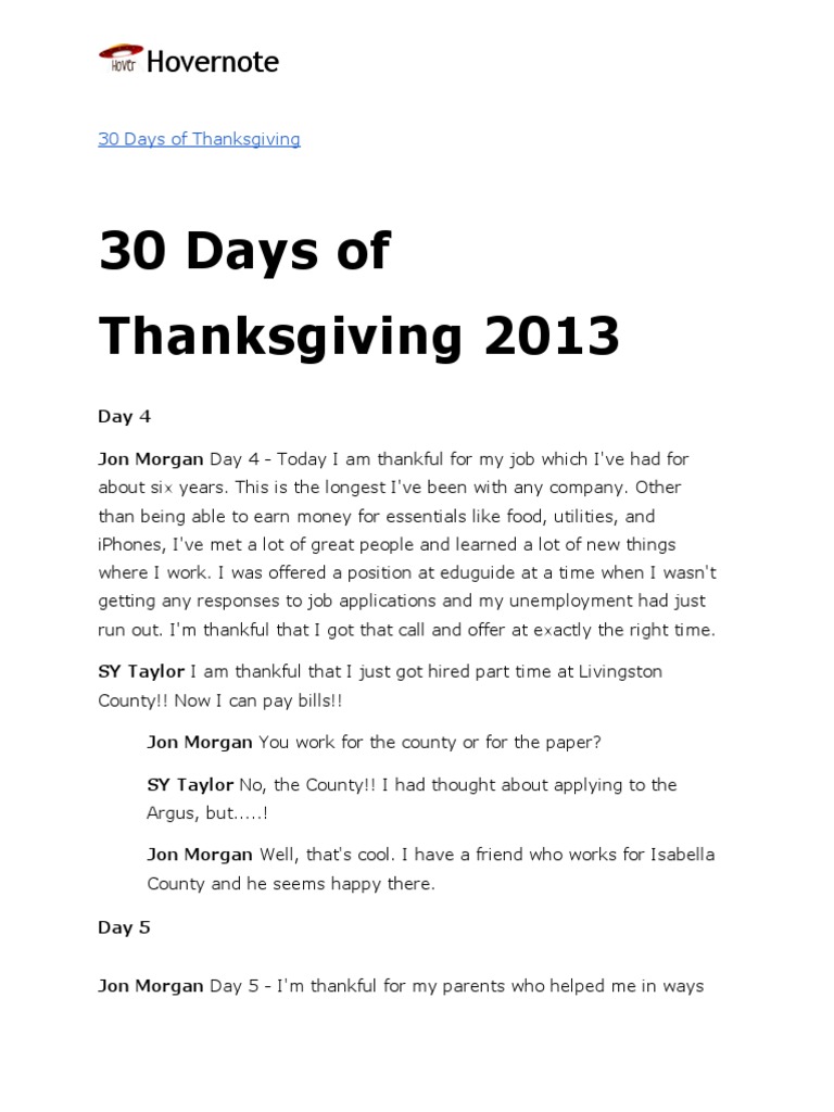 30 Days of Thanksgiving 2013 | PDF
