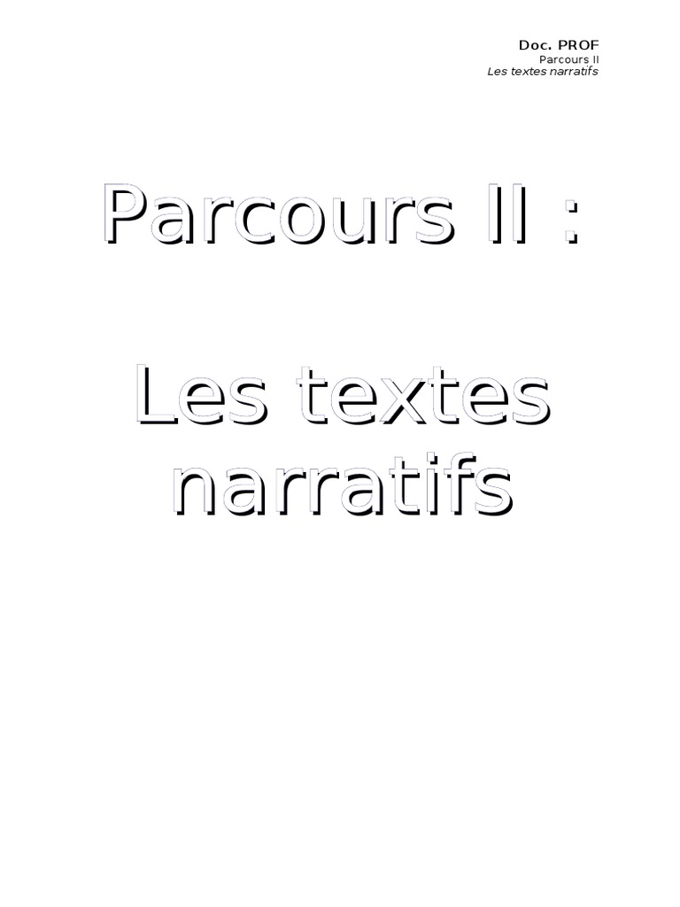 Les Textes Narratifs | PDF | Récit | Narration