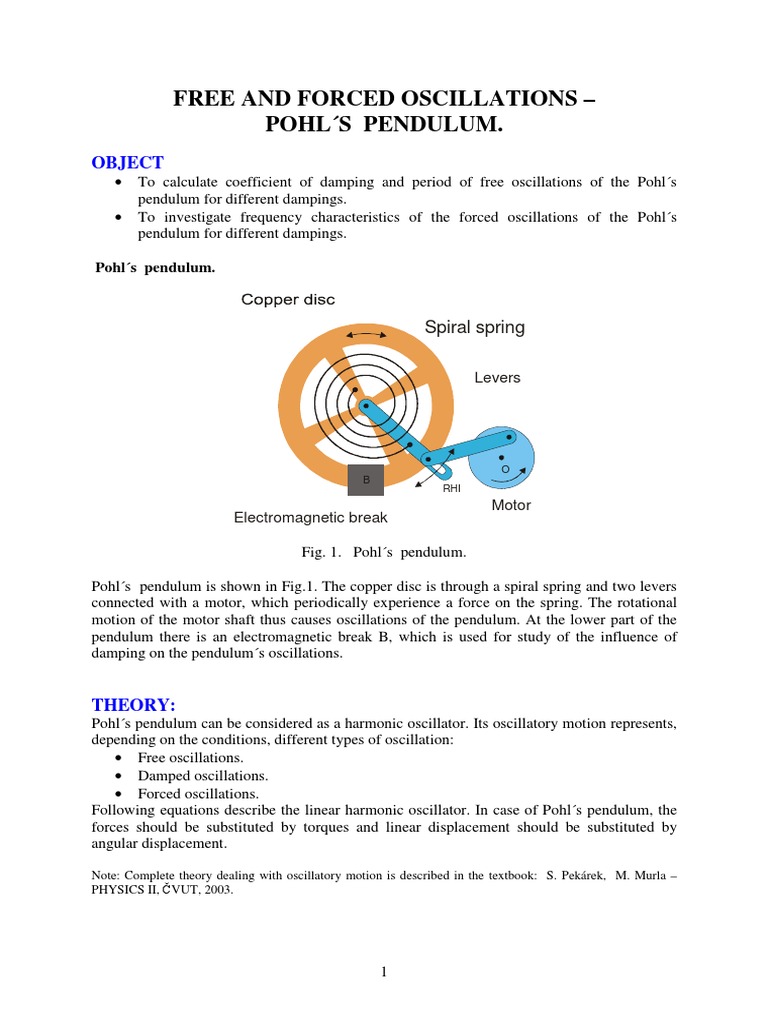 Experiment 7-Forced Oscillation-Pohl's Pendulum | PDF | Oscillation | Pendulum