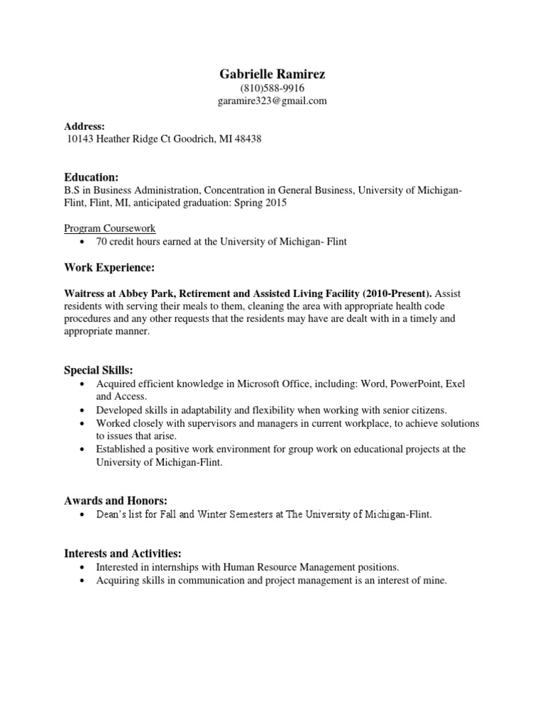 Gabrielle Ramirez: Education | PDF