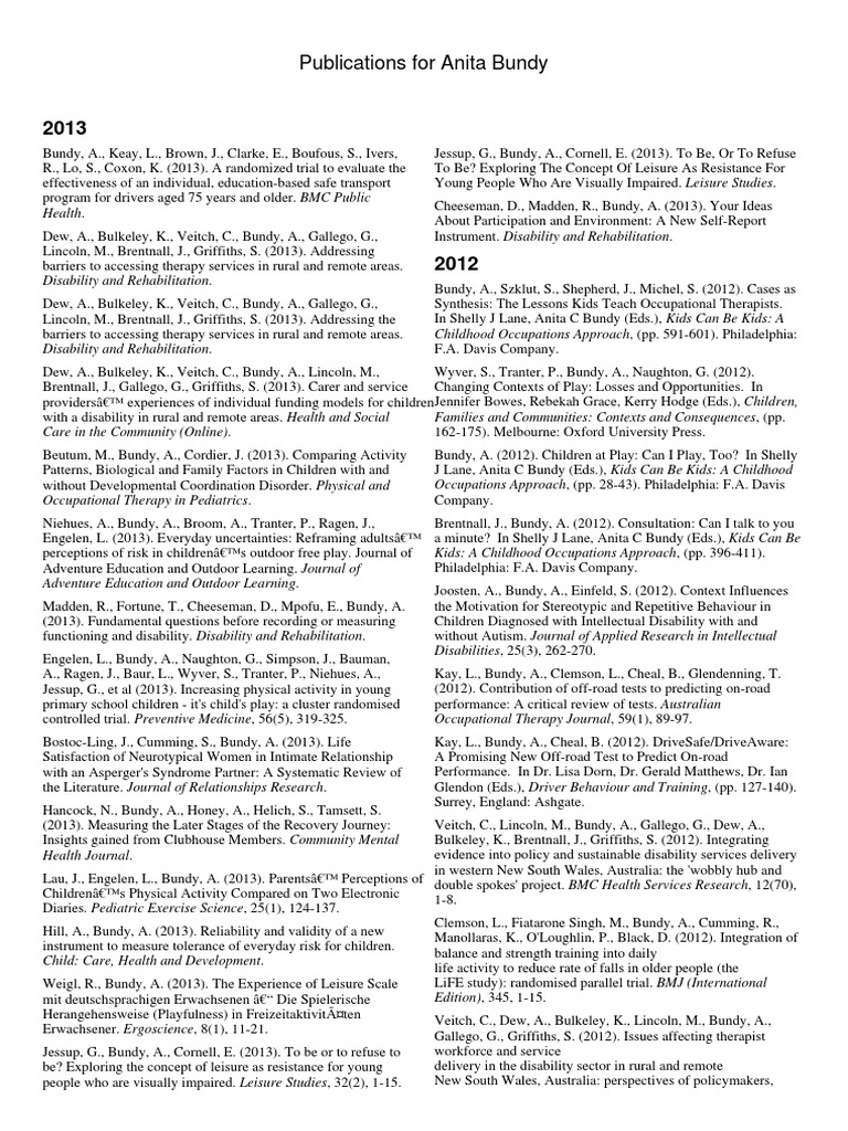 Anita - Bundy Publications | PDF | Occupational Therapy | Physical Therapy