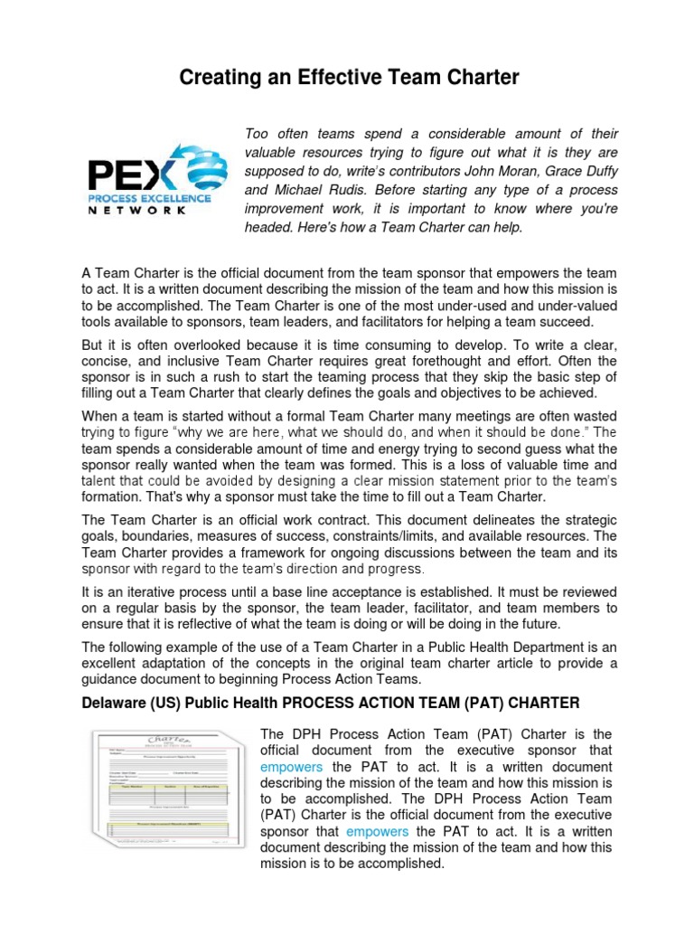 Creating An Effective Team Charter | PDF
